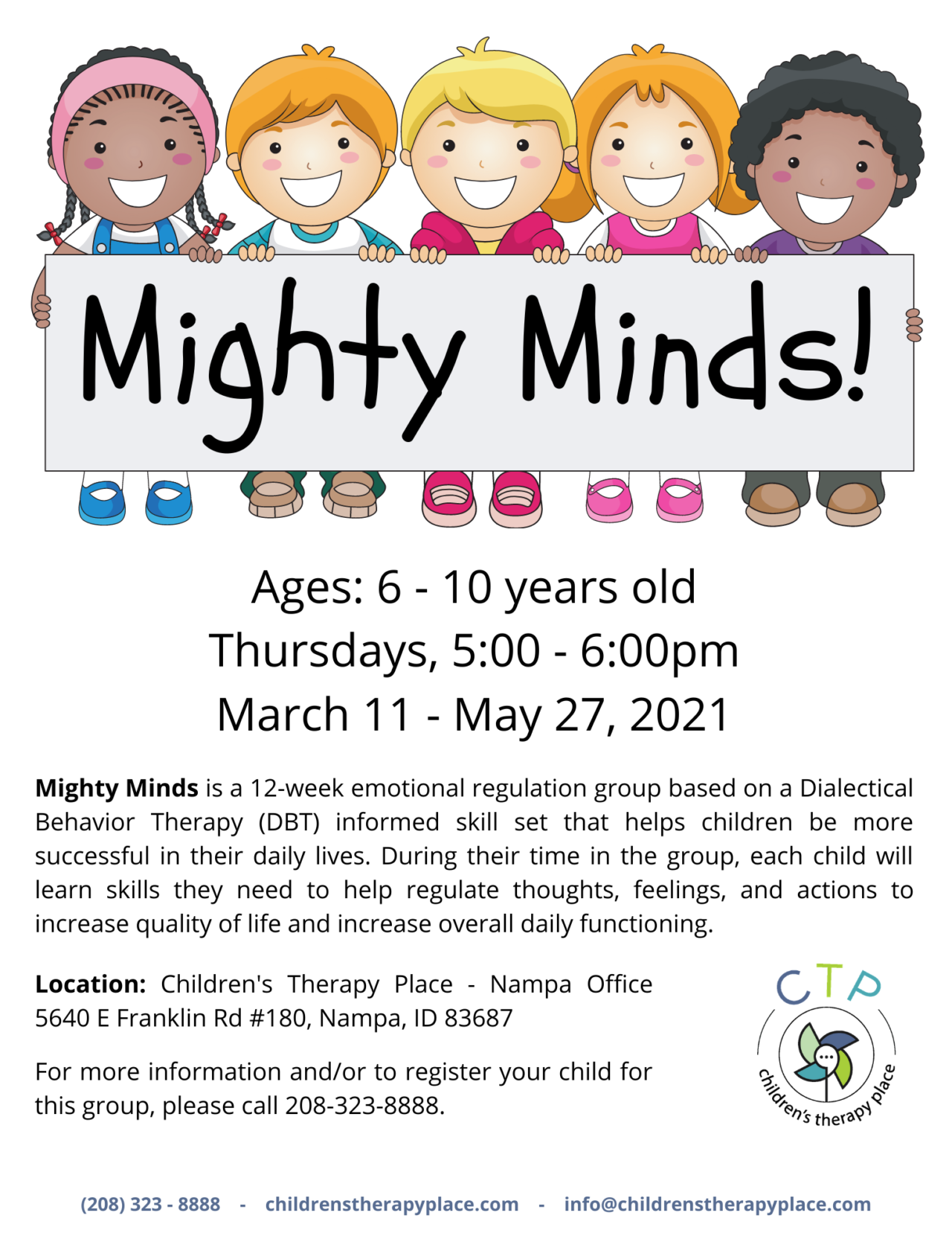 Mighty Minds! Emotional Regulation Group: March 11-May 27, 2021 - Children's Therapy Place